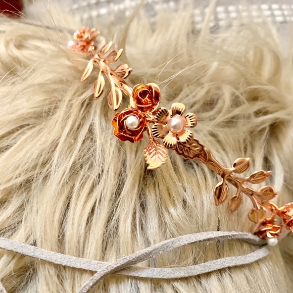 Accessories | Rose Gold Metal Flower Crown | Poshmark